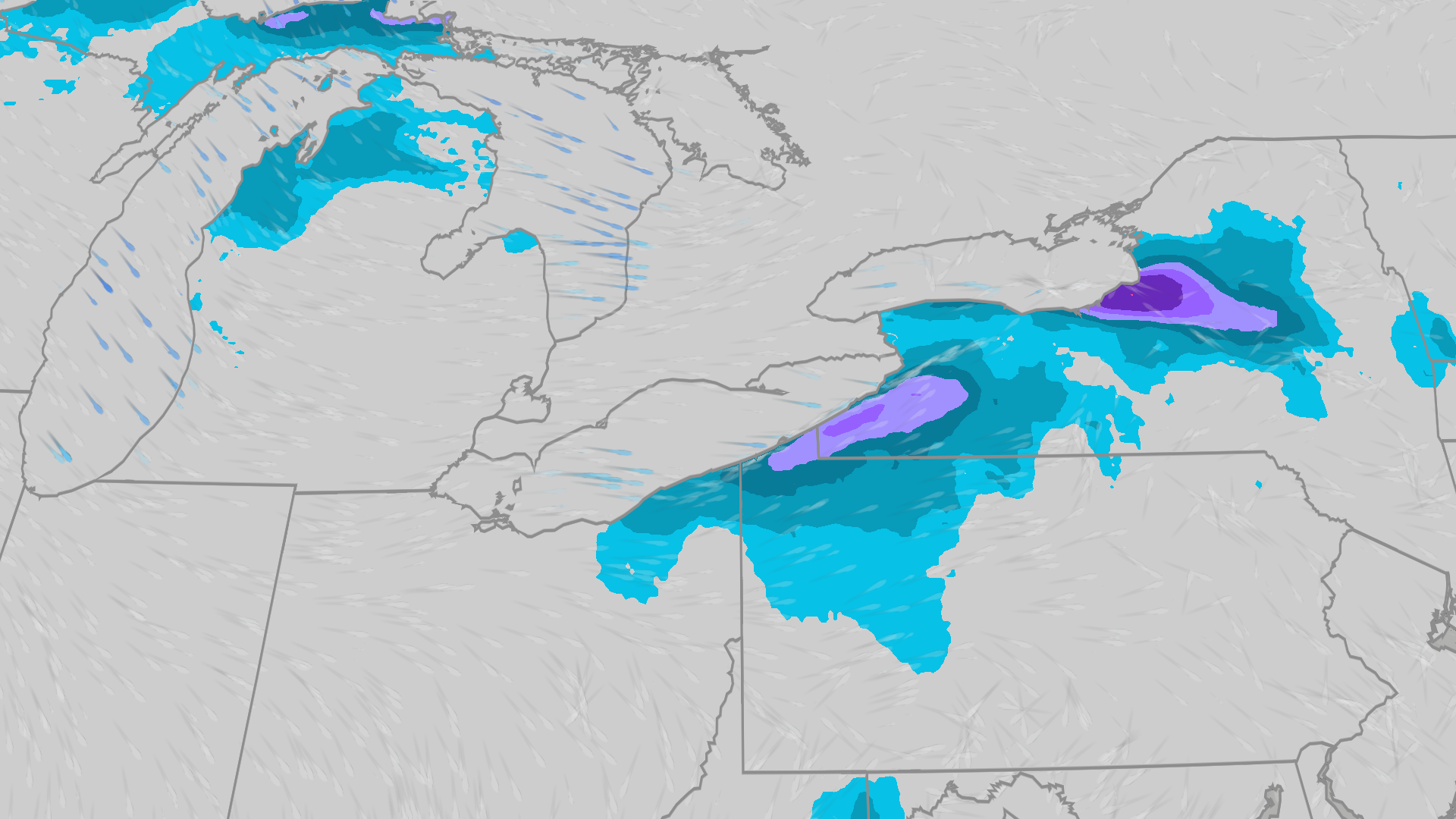 Lake-effect snow machine still churning in the Great Lakes