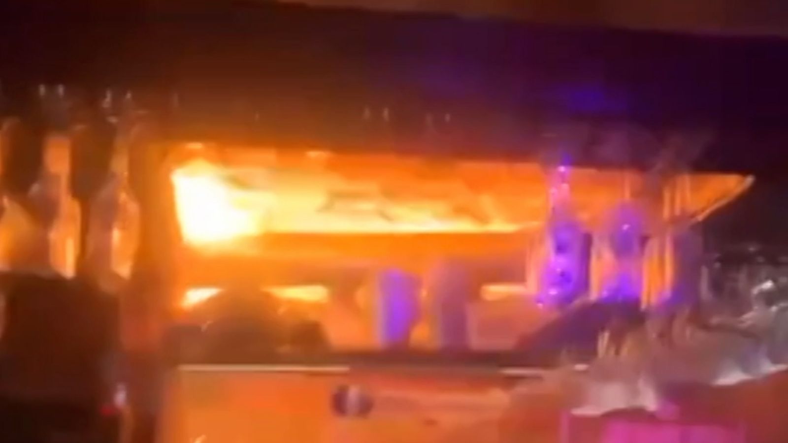 Moment Swiss bar fire breaks out