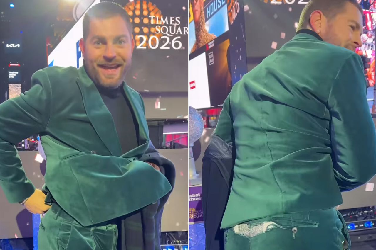 Jonathan Bennett’s husband Jaymes Vaughan rips his pants during live ...