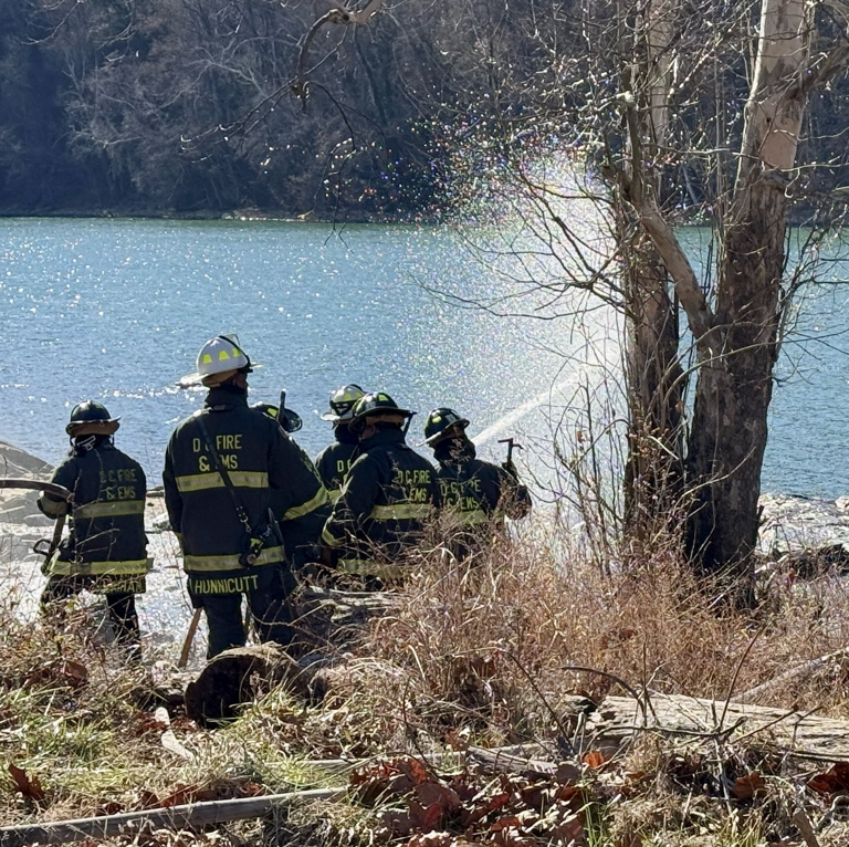 DC firefighters tackle New Year’s Day brush fire