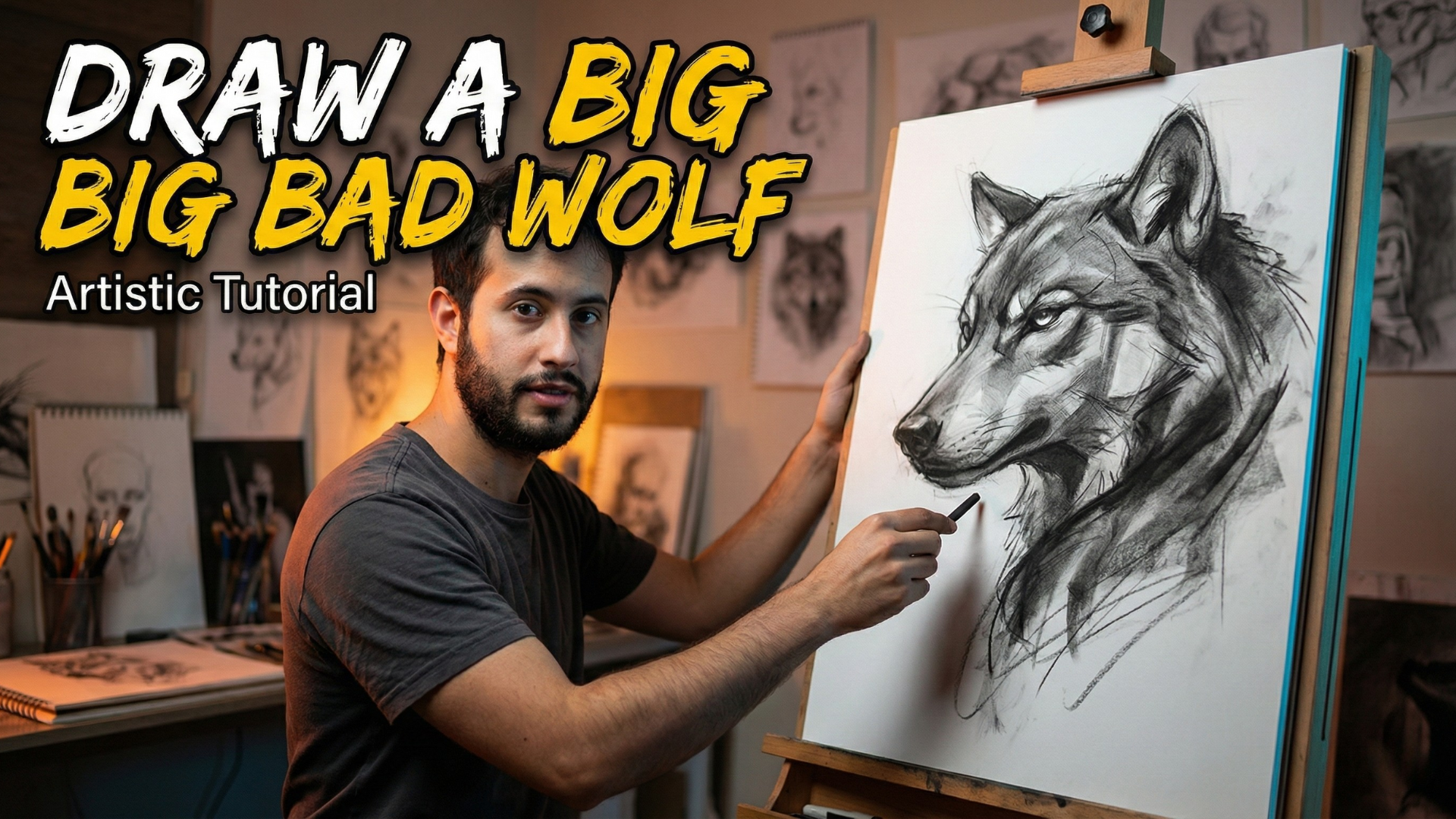 Master the art of drawing a big bad wolf character design
