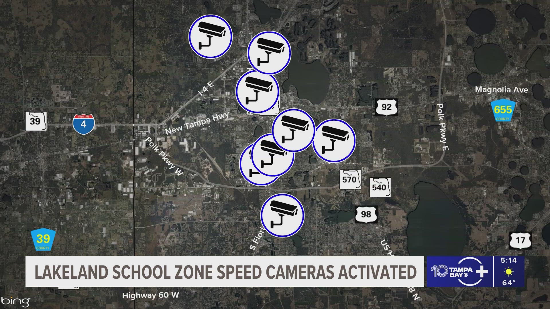 Lakeland school zone speed cameras begin warning period nearby some schools