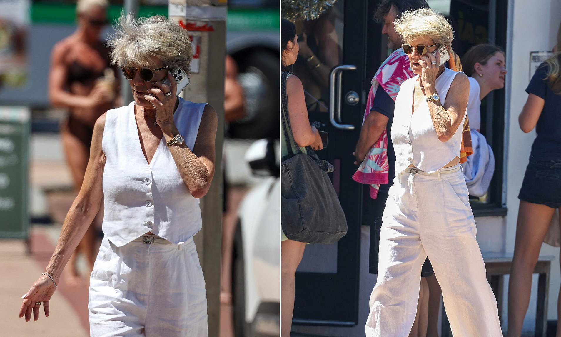 Julie Bishop, 69, shows off her toned arms and taut midriff in chic all ...