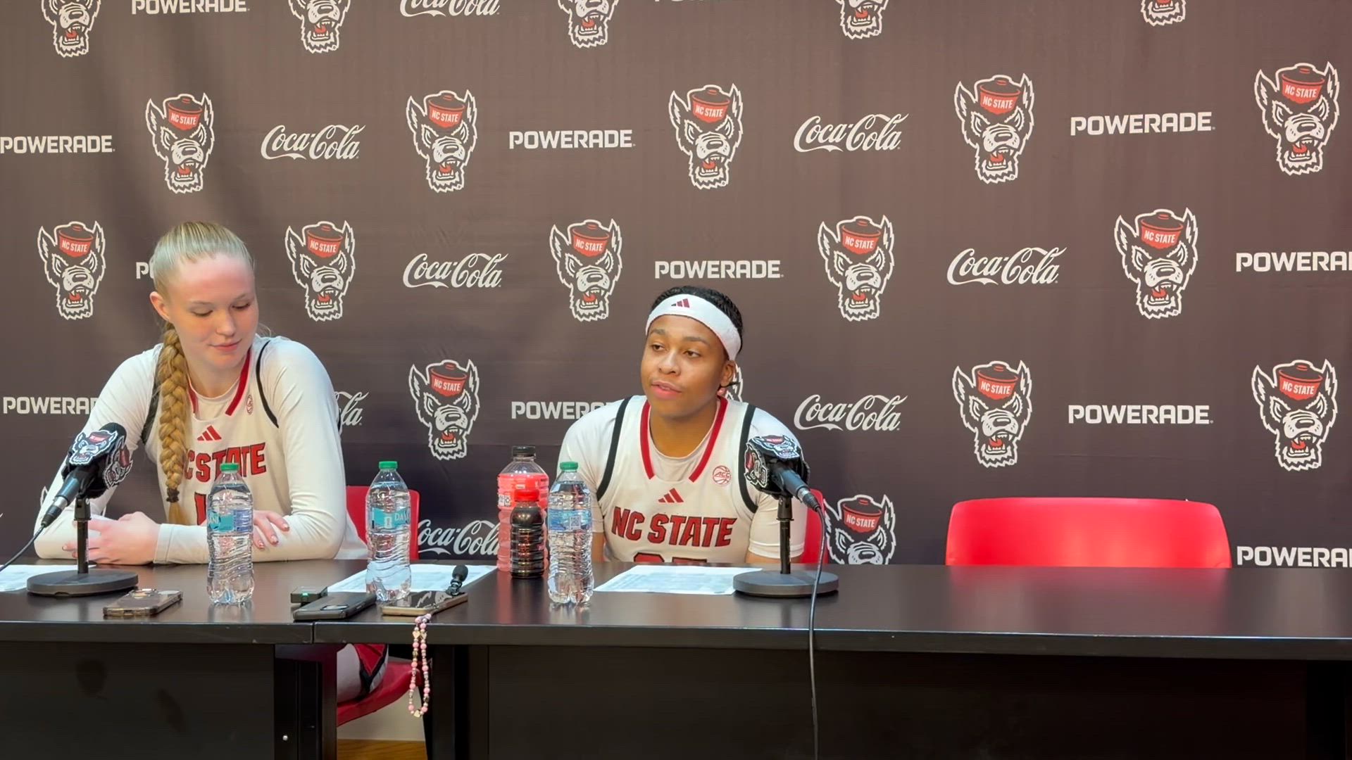 NC State women's basketball players on the win over Stanford