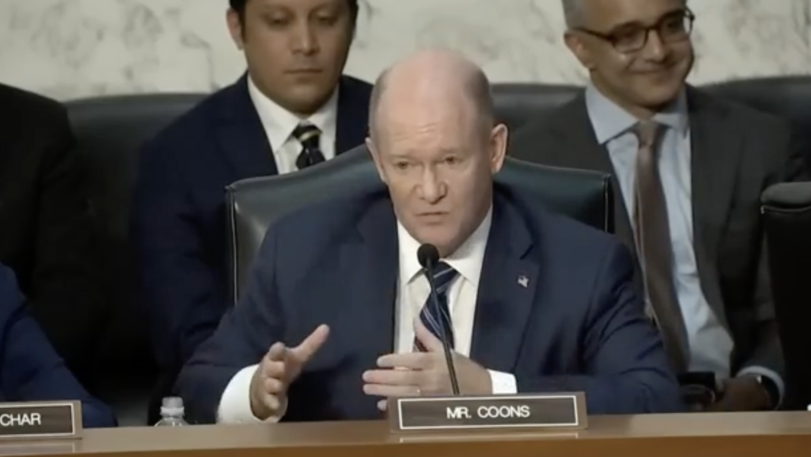'It's no longer a hypothetical': Chris Coons introduces Pam Bondi to ...
