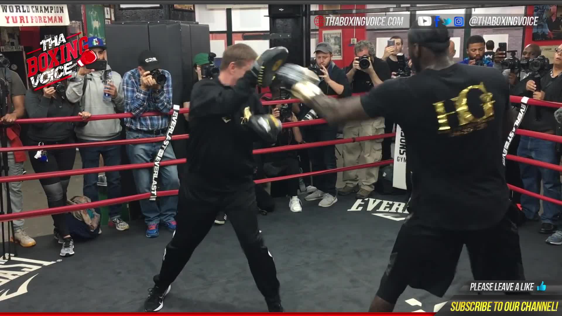 Wilder vs. Stiverne II Deontay Wilder doing pad work with Jay Deas ...