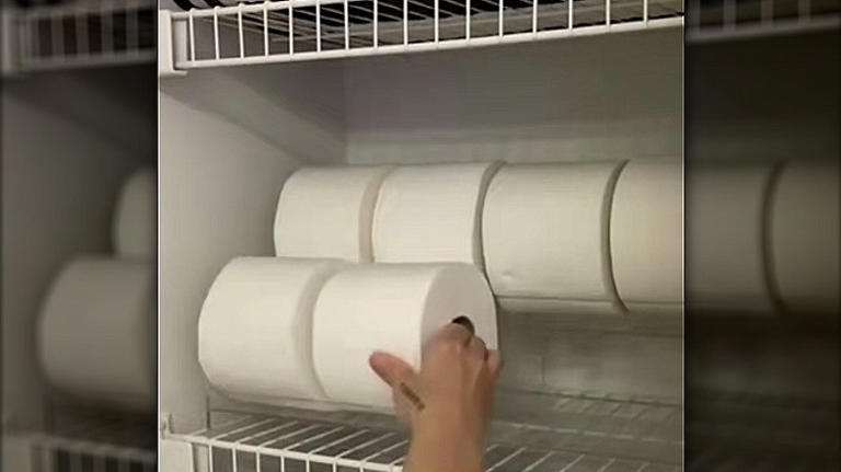 The simple organizer that keeps toilet paper stored in your closet