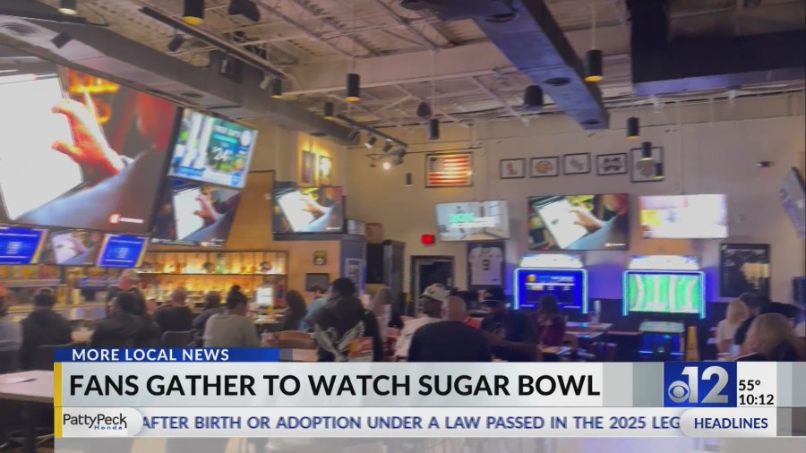 Fans gather to watch 2026 Sugar Bowl