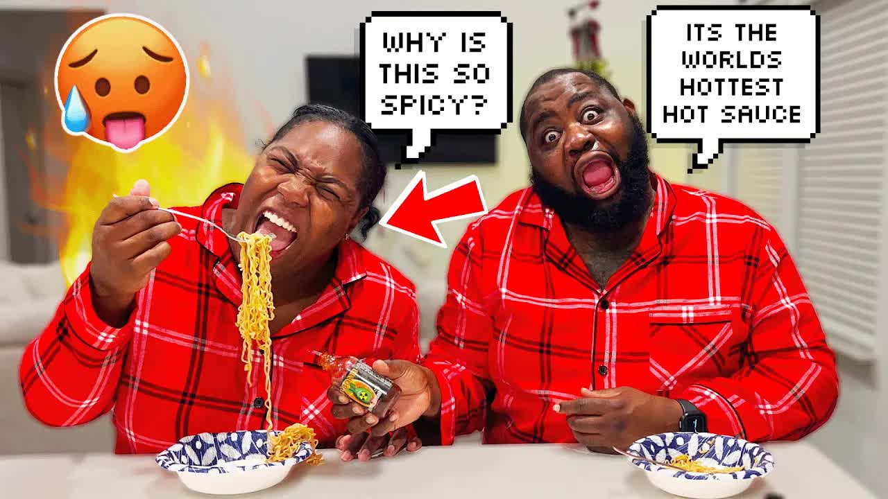 Putting the world's hottest hot sauce in my wife's noodles *she lost it*