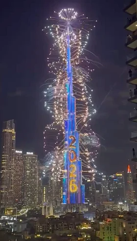 Watch: How workers installed ultra-powerful lights on world's tallest ...