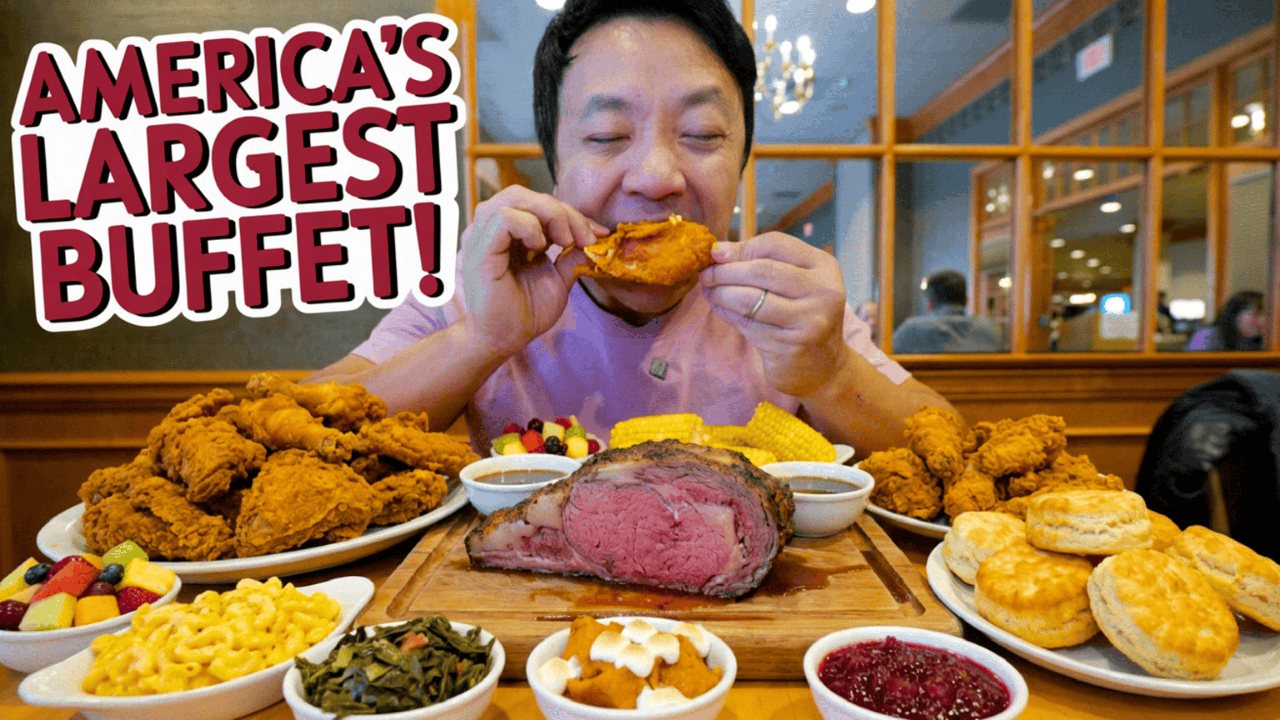 Breakfast vs. dinner at America's largest all you can eat buffet (Shady ...