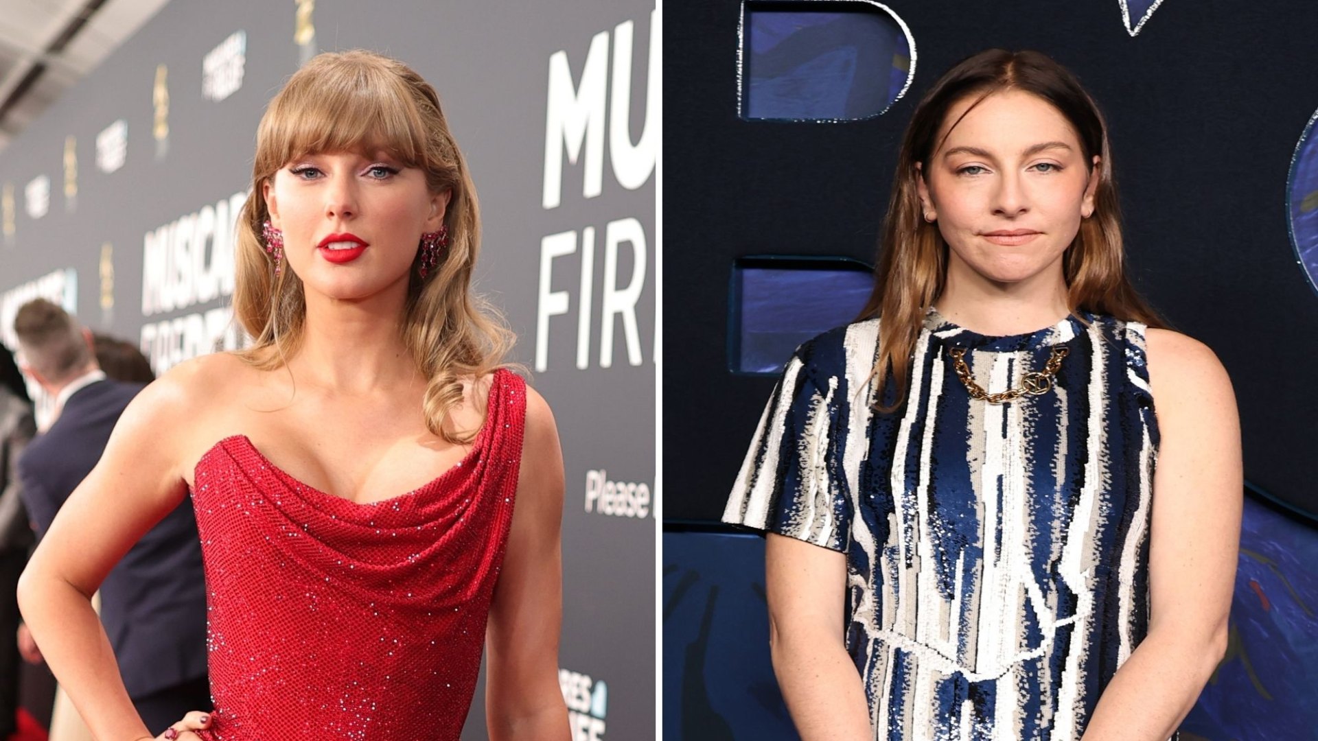 Taylor Swift shines in gold dress at Este Haim's New Year's Eve wedding