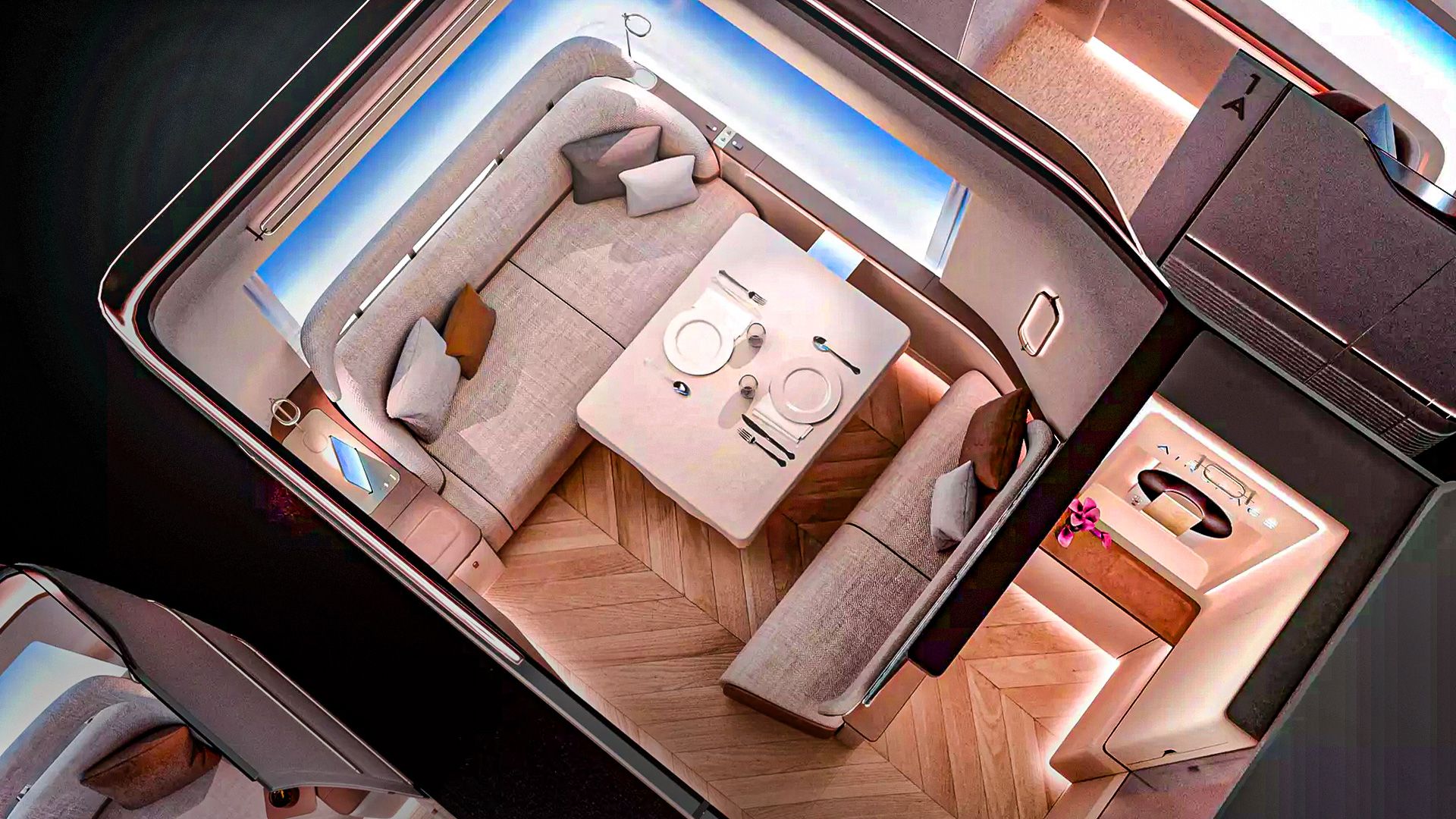 The new first class experience Airbus is developing for the A350-1000