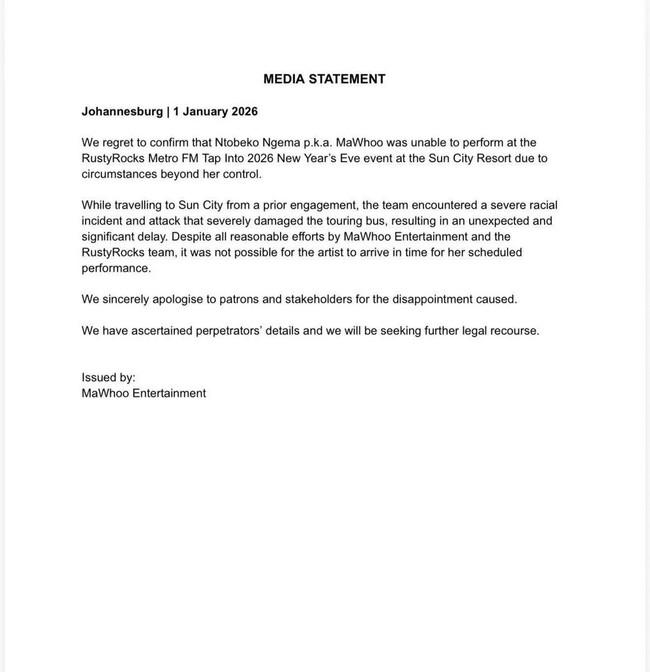 Amapiano star MaWhoo targeted in alleged racial attack, misses major ...