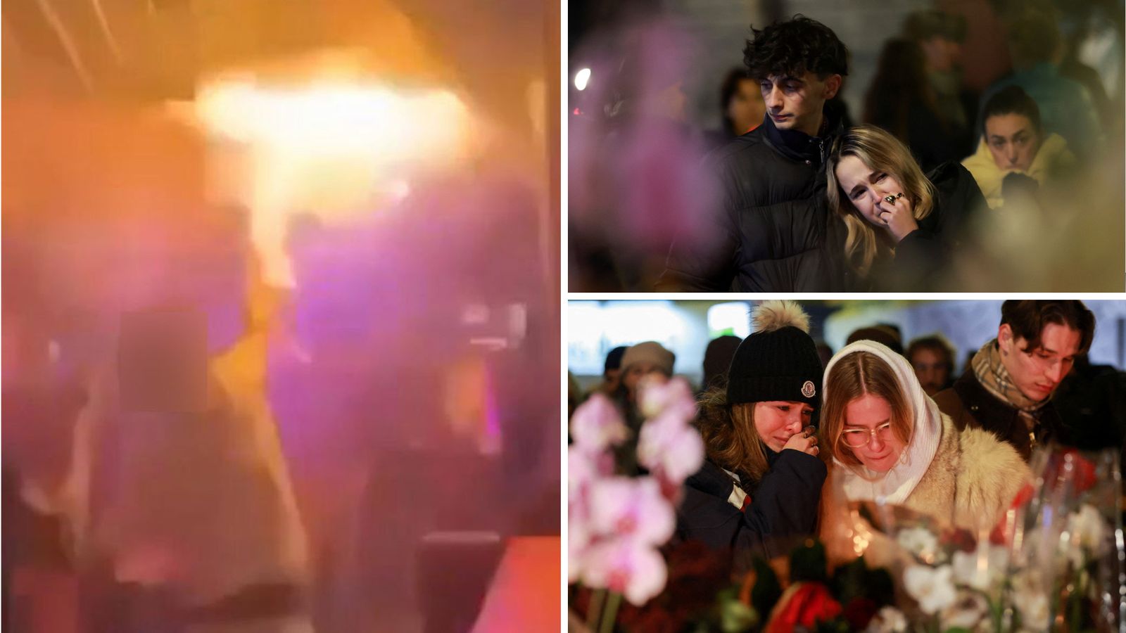 Partygoer seen trying to tackle flames in 'horror movie' ski resort ...