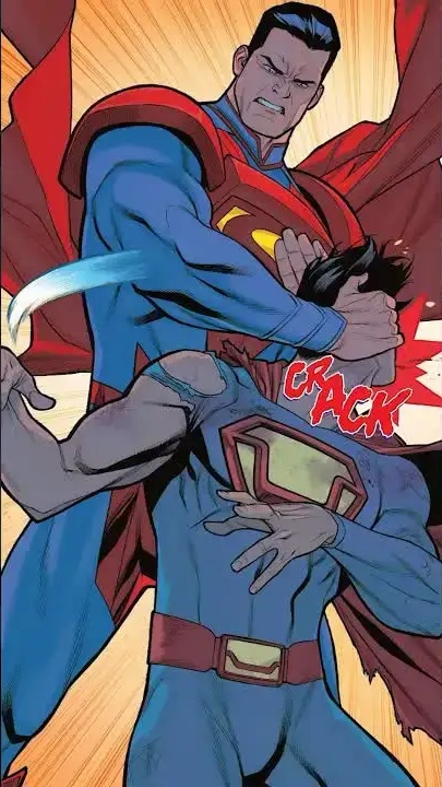 Injustice Superman snaps Ultraman's neck!