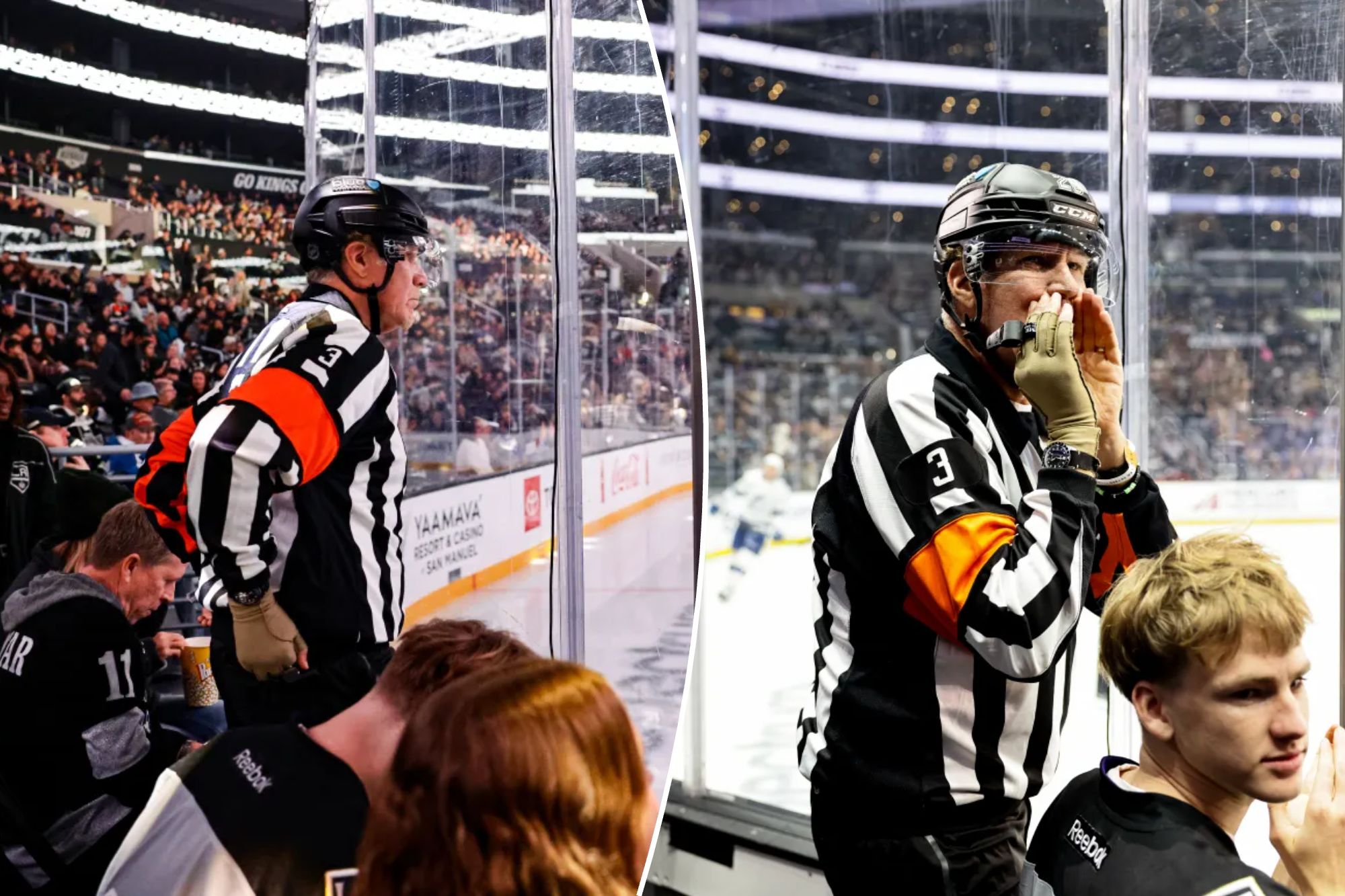 Will Ferrell dresses up in full NHL referee uniform for Kings game