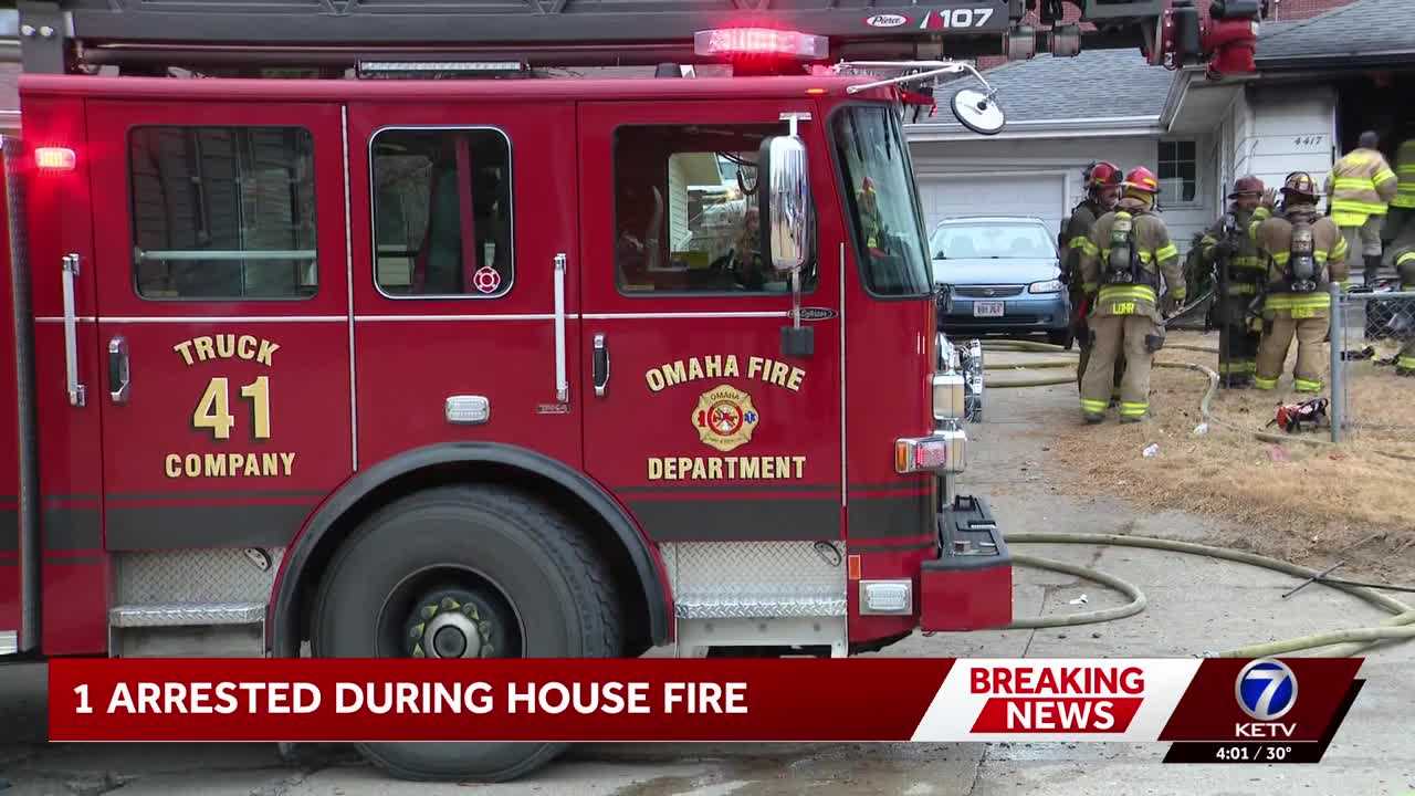 One person arrested as firefighters respond to house fire in Omaha