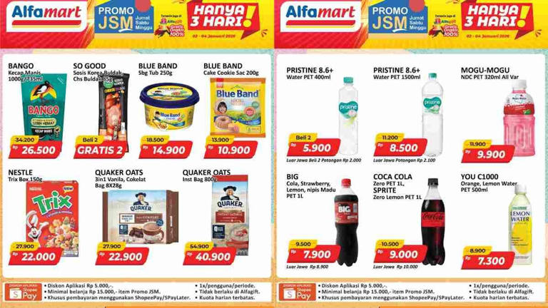 Promo Alfamart hari ini 2-4 Januari 2026: JSM susu, minyak goreng ...