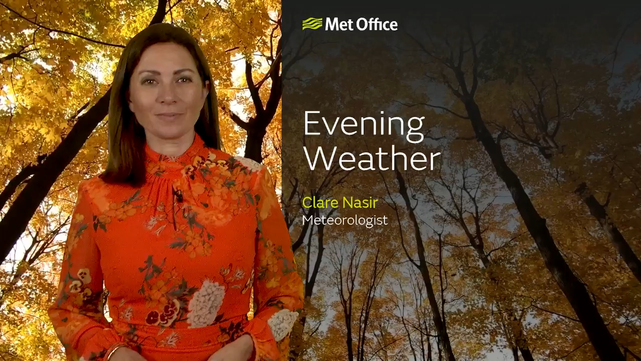 Met Office Wednesday evening weather forecast 08/10/2025