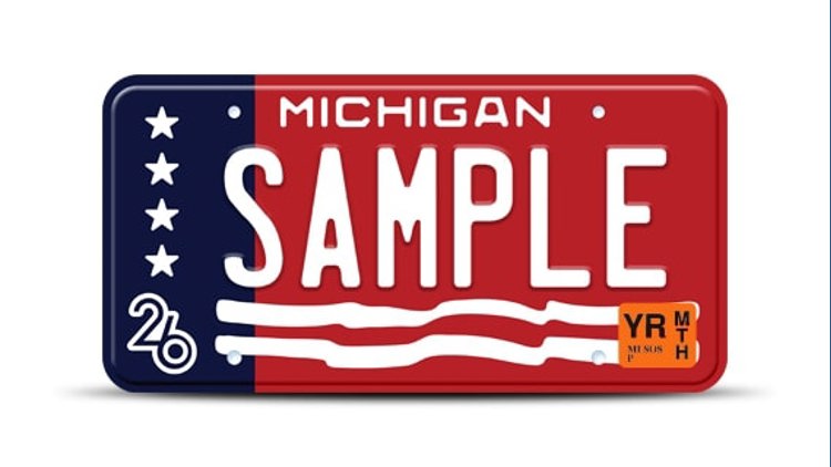 Michigan revives iconic red, white and blue plate for US 250th ...