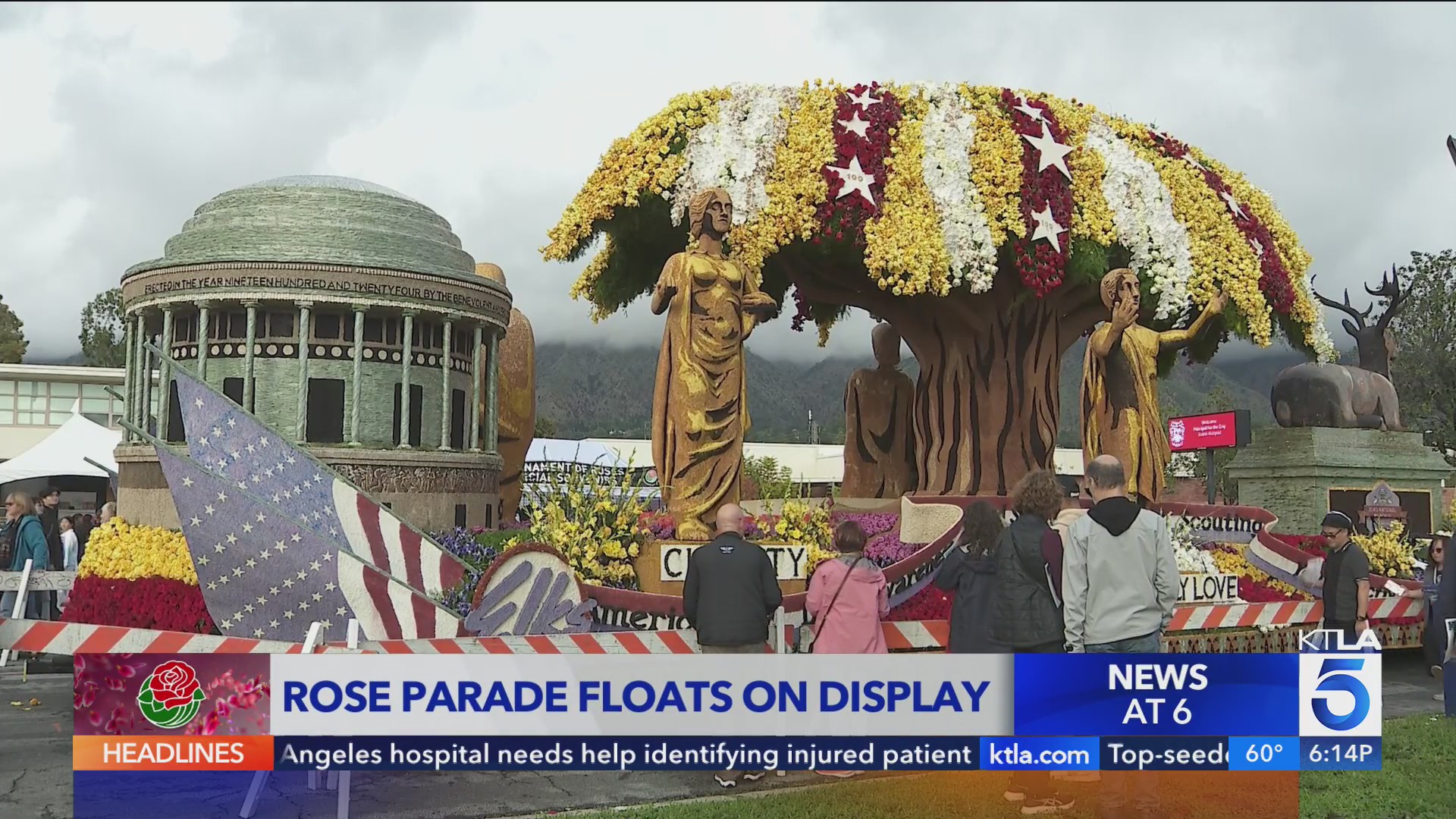 Rose Parade floats on display for Floatfest in Pasadena