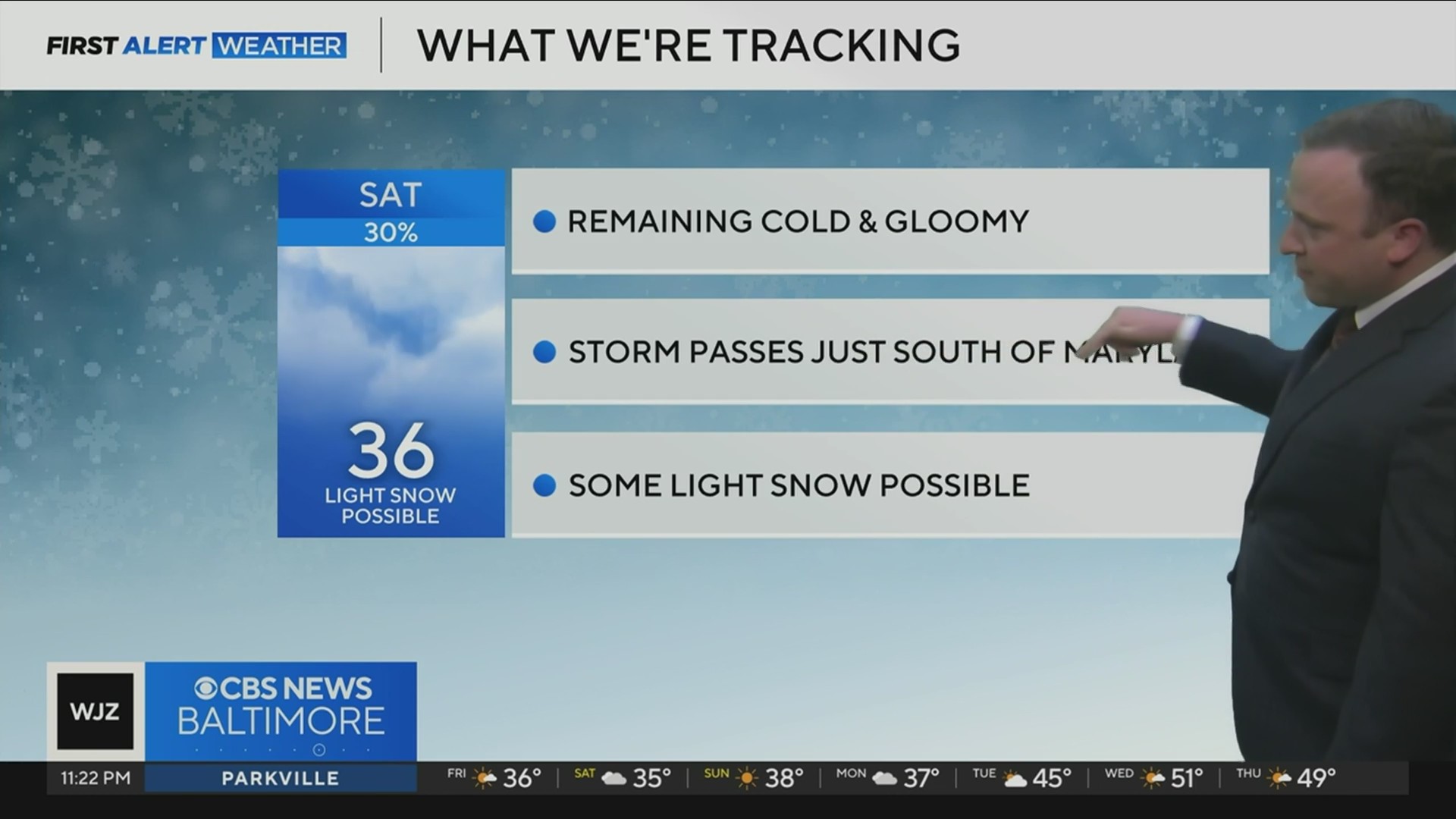 Frigid temperatures, snow chances in Maryland
