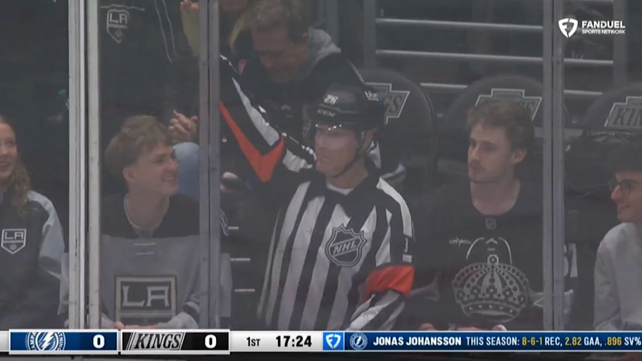 Will Ferrell hilariously played referee in front row of Kings-Lightning ...