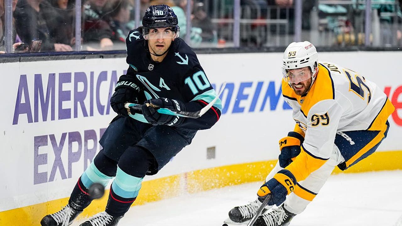 Matty Beniers scores twice as Seattle Kraken beat Predators 4-1