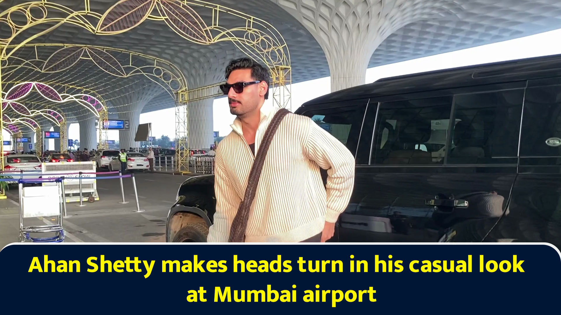 Ahan Shetty makes heads turn in his casual look at Mumbai airport