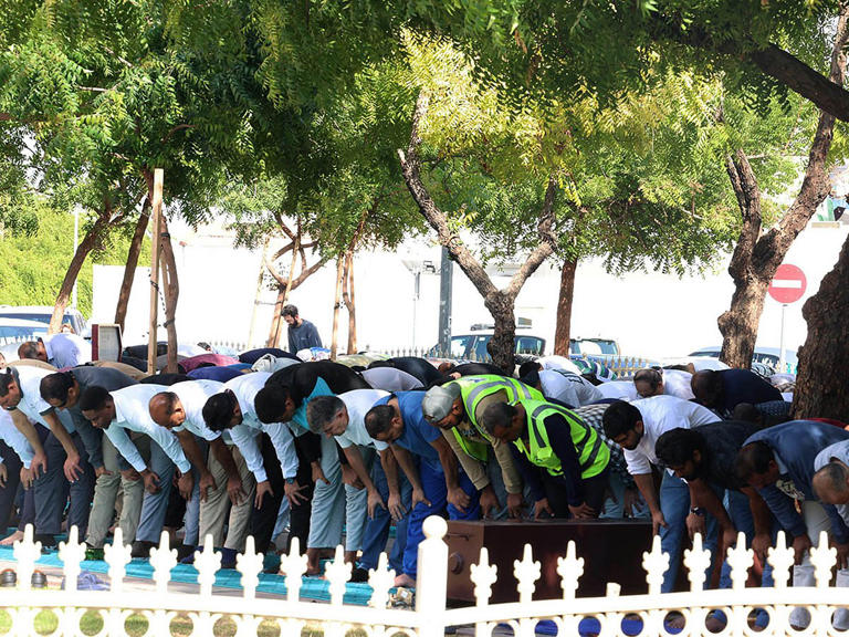 UAE mosques observed Friday prayers at the new 12.45 pm timing