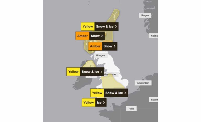 UK on snow alert: Met Office predicts 40cm blizzards and widespread ...