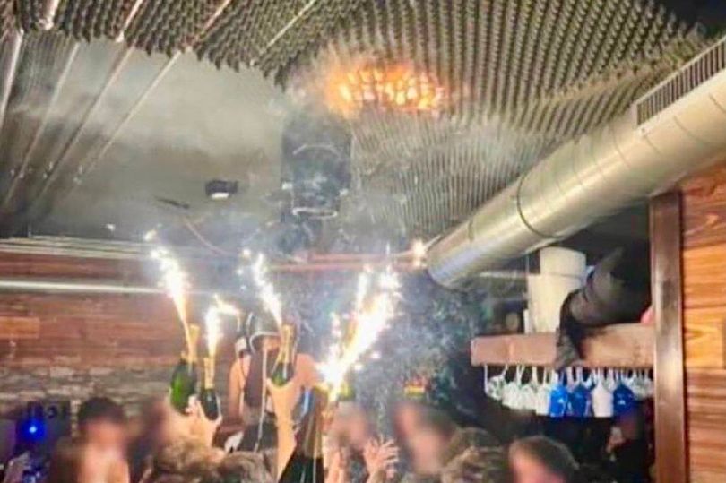 Swiss bar fire picture shows 'exact moment' champagne sparkler started ...