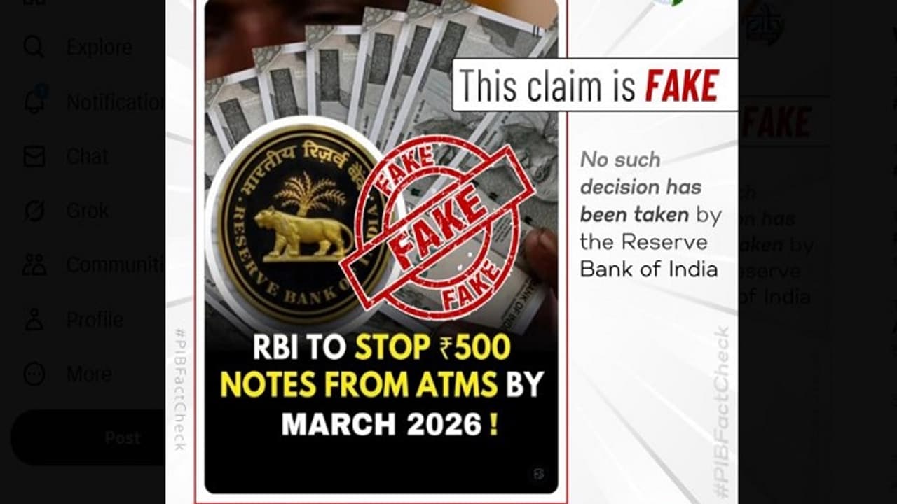 RBI will not stop Rs 500 notes from ATMs by March 2026: PIB busts viral ...