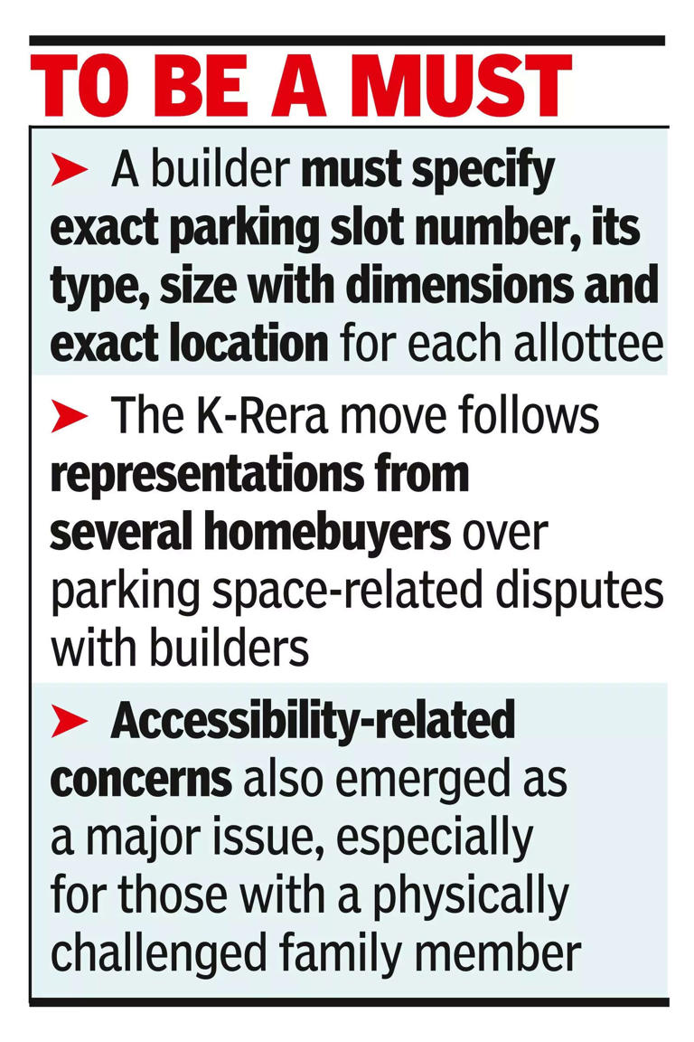 K-Rera to tell builders to specify exact parking slots on sale agreement
