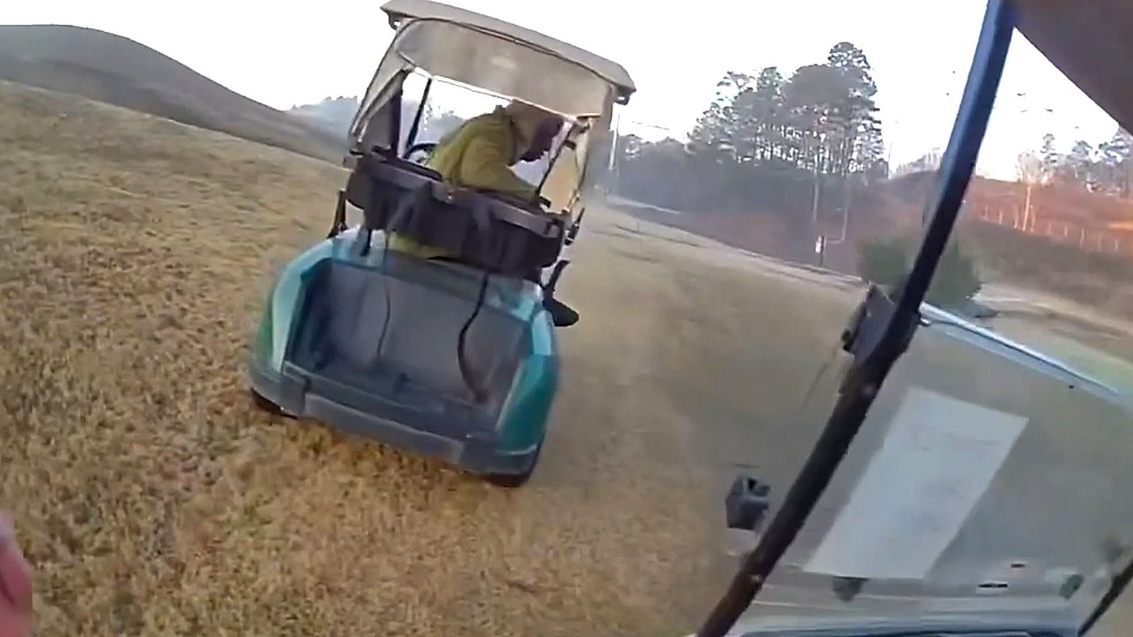 Police and suspect engage in bizarre golf cart chase in Georgia