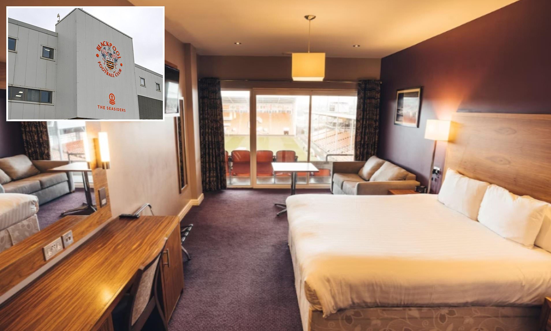 £130 for pitch view room at football club where curtains must be closed ...