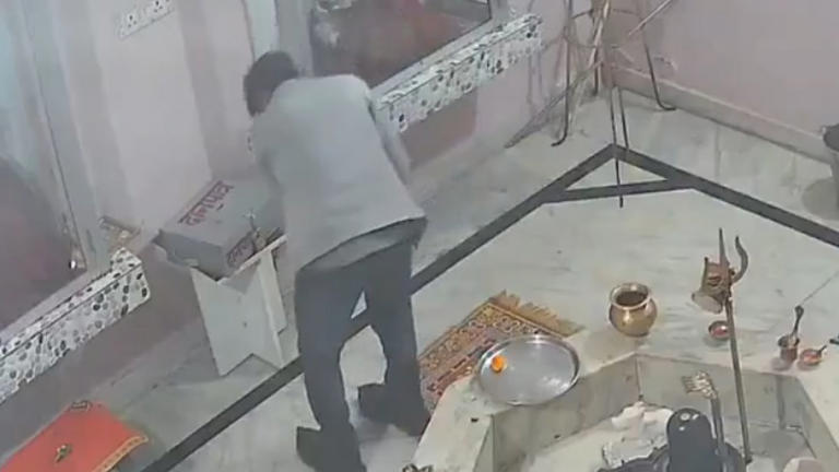 Temple theft caught on camera: Man steals cash from donation box in ...
