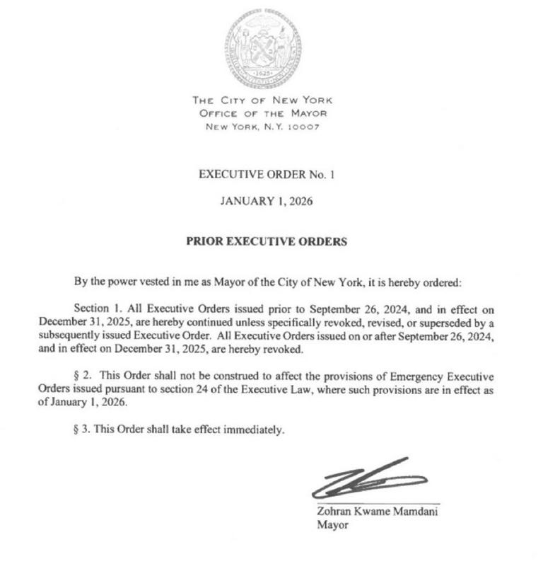 What Are the Executive Orders Mayor Zohran Mandani Revoked and How It ...