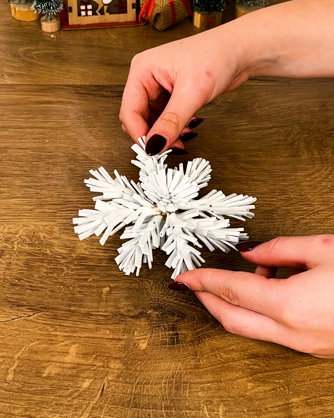 Crafting elegant snowflake ornaments ️