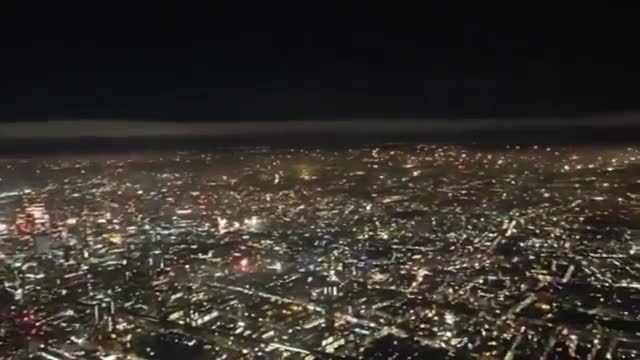 Thousands of fireworks light up London sky in helicopter footage
