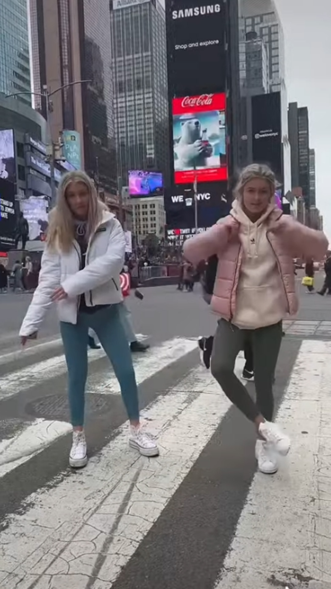 A dance moment in Times Square
