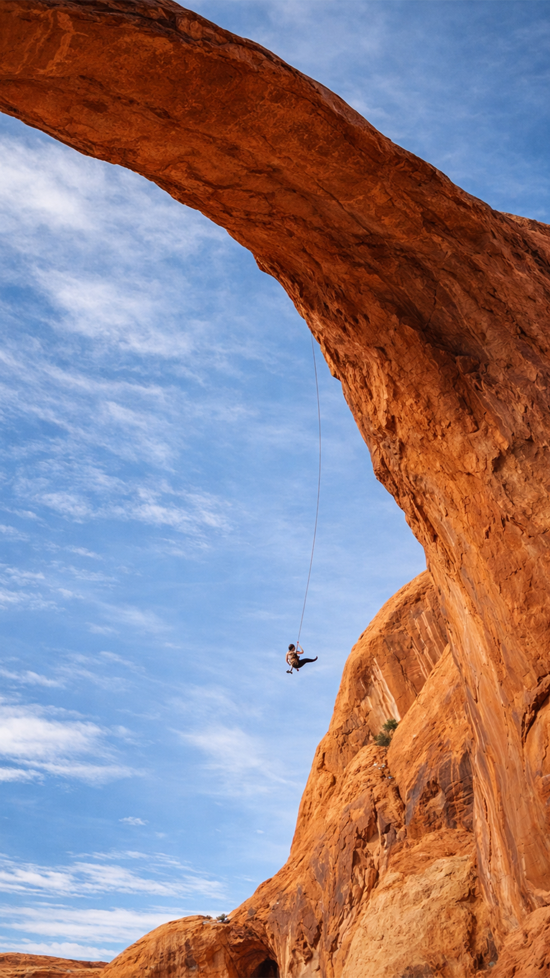 We built a rope swing through an arch