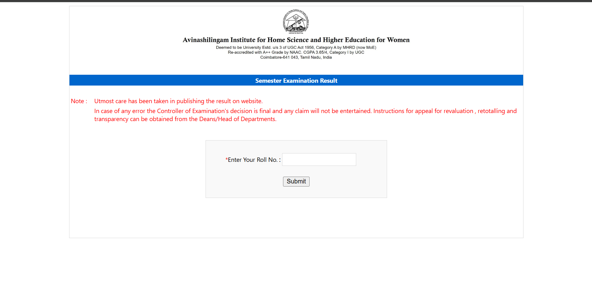 Avinuty result 2025 released at avinuty.ac.in: Check direct link to ...