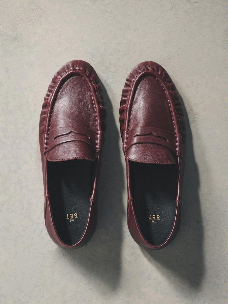 Next's £60 burgundy leather loafers nail the trending shoe style ...