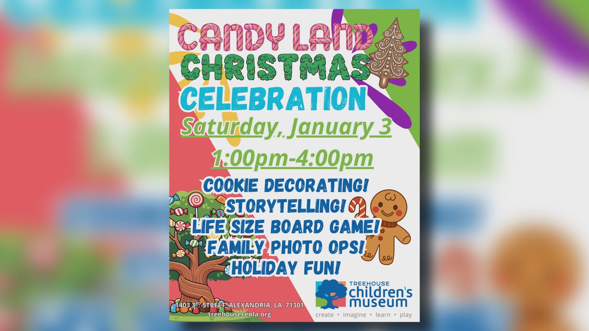 Candy Land Christmas celebration at the Treehouse Children’s Museum