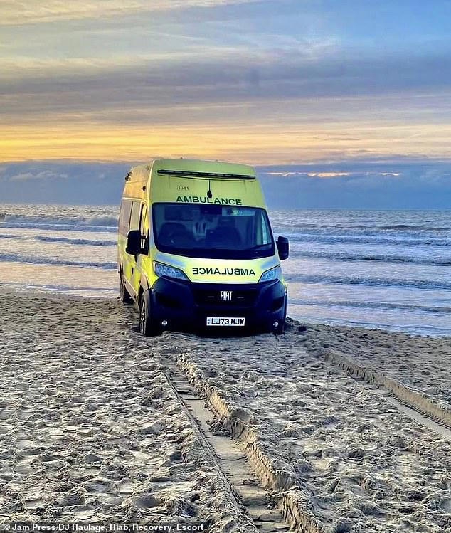 Ambulance sent to beach to save patient had to be rescued after getting ...