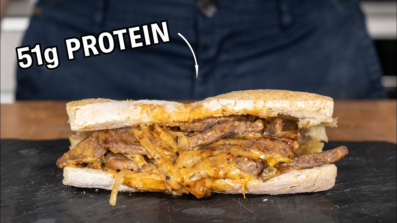 I made a cheesesteak sandwich with 51g of protein in 10 minutes