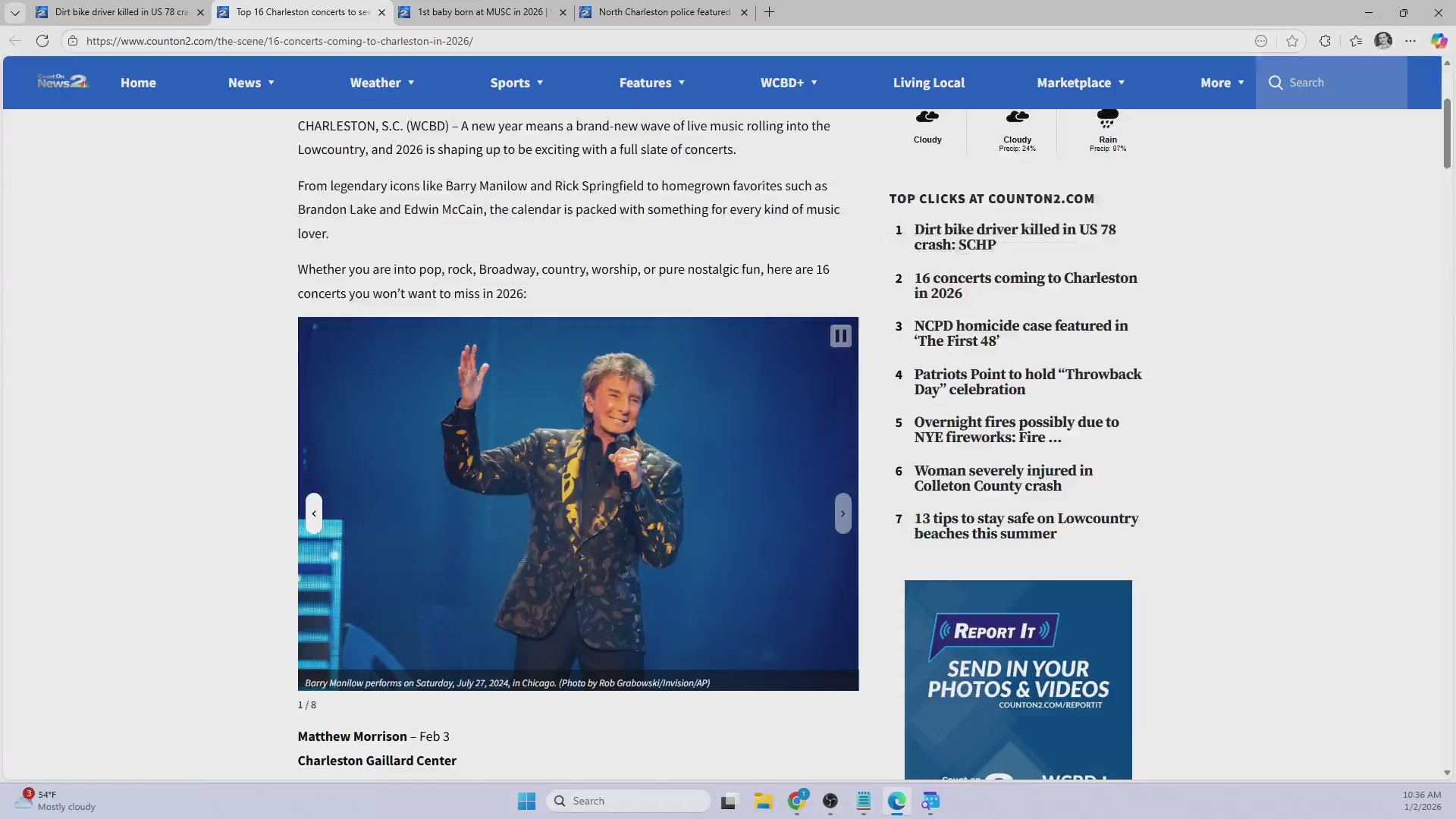 List: Concerts planned in Charleston for 2026