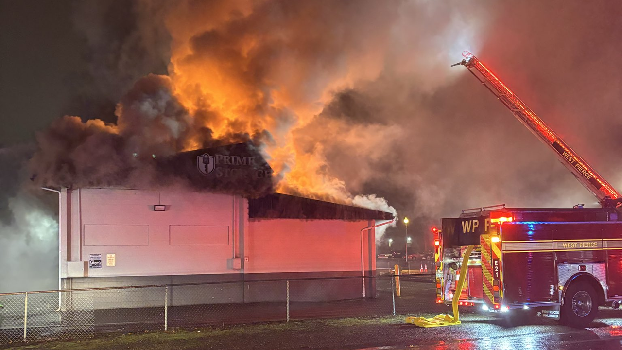 Fire destroys University Place storage facility
